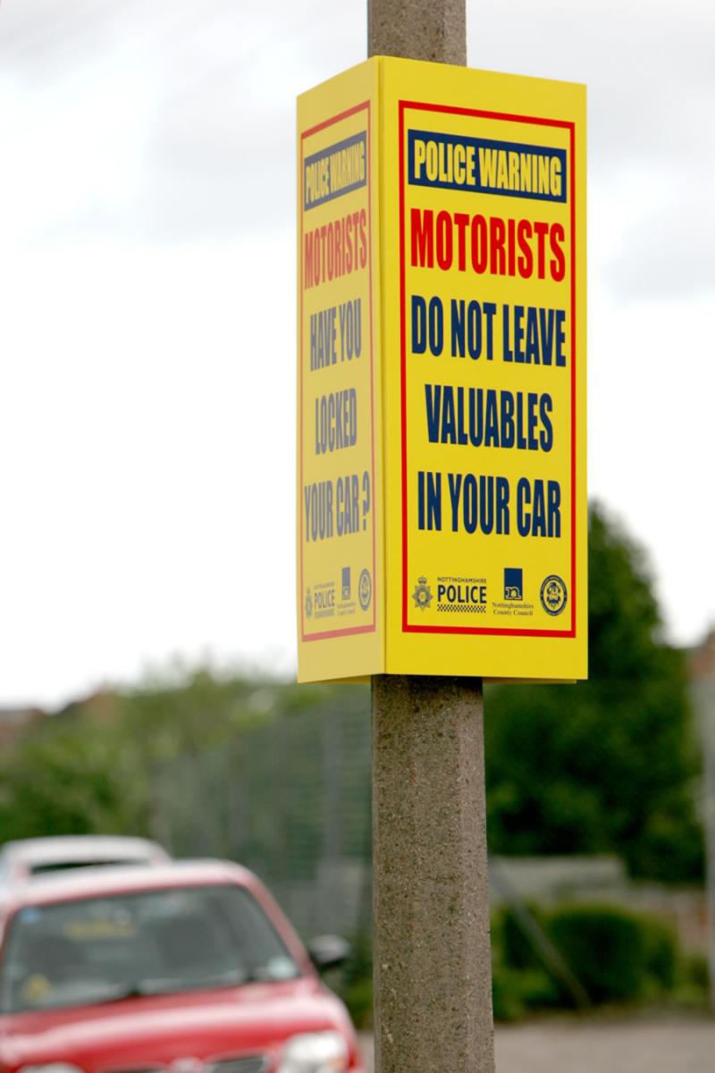 Crime Reduction Signs Gallery | NSP | Nottingham and UK