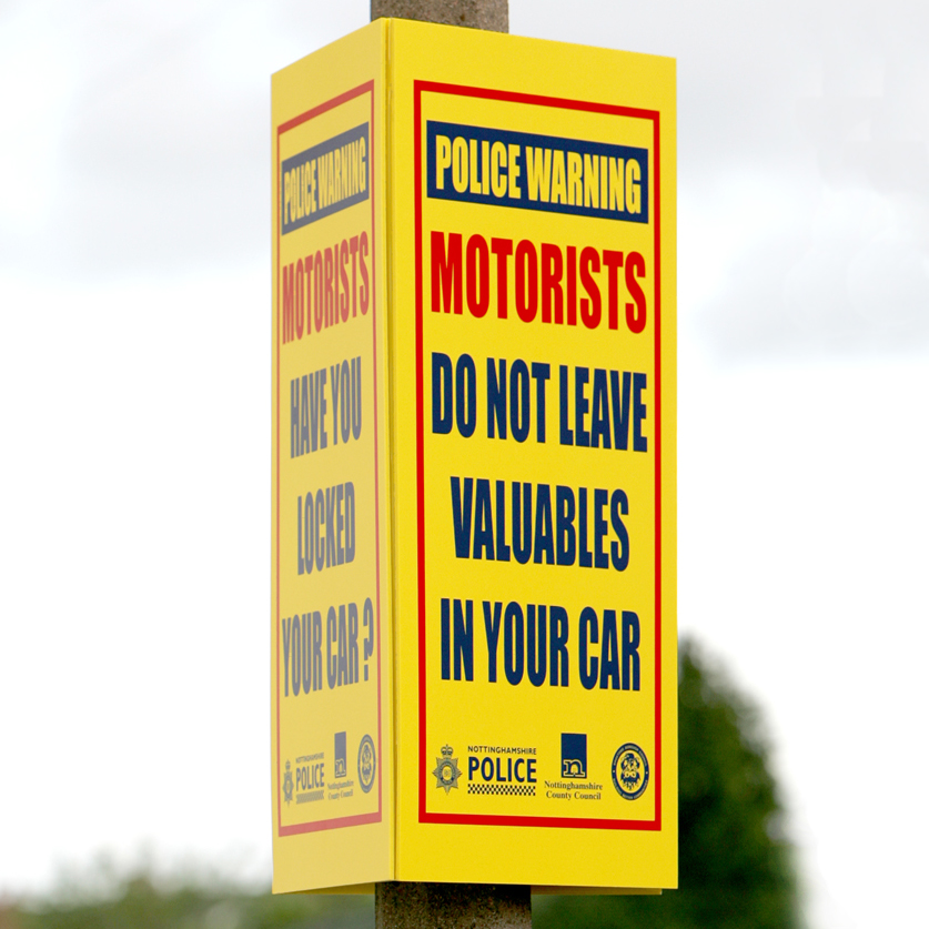 Crime Reduction Signs Gallery | NSP | Nottingham and UK